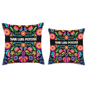 Mi Querido Mexico San Luis Potosi Flores Mexicanas Throw Pillow, 18x18, Multicolor