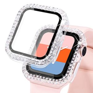 kades compatible for bling apple watch protective case with built-in screen protector for apple watch 40mm iwatch series se se2022 6 5 4 (40mm, clear)