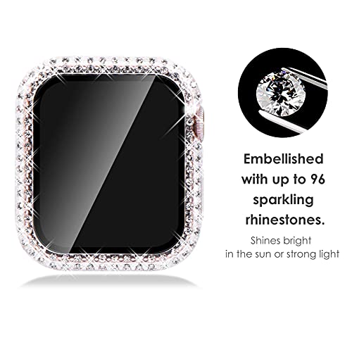 KADES Compatible for Bling Apple Watch Protective Case with Built-in Screen Protector for Apple Watch 40mm iWatch Series SE SE2022 6 5 4 (40mm, Clear)