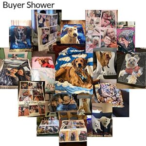 iBedding Custom Blanket - Personalized Blankets with Photos and Text Customized Picture Throw for Adult Kids Birthday Fathers Mothers Valentines Day Christmas (60"x80",6 Photos Collage)