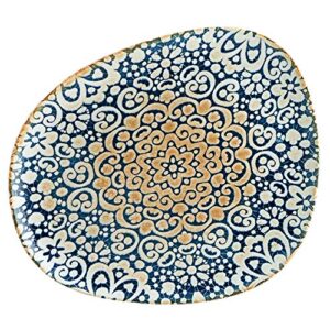 turgla home española organic shape coupe platter, 13" organic 13.00x10.75x1.00in dinner plates, for main dish, entree, dining, pasta, steak, dinnerware, tableware, chip resistant, microwave safe