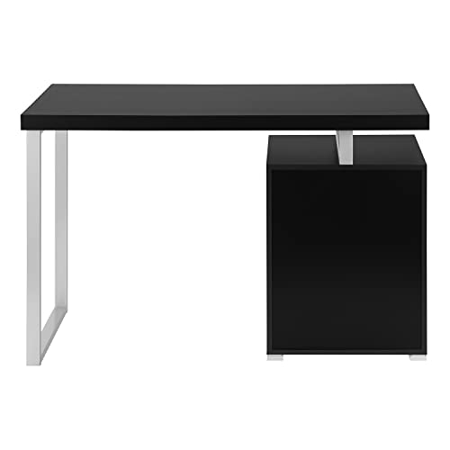 Monarch Specialties I 7649 Computer Desk, Home Office, Laptop, Left, Right Set-up, Storage Drawers, 48" L, Work, Metal, Laminate, Black, Grey, Contemporary