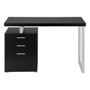 Monarch Specialties I 7649 Computer Desk, Home Office, Laptop, Left, Right Set-up, Storage Drawers, 48" L, Work, Metal, Laminate, Black, Grey, Contemporary