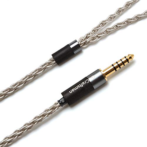 GUCraftsman 6N Single Crystal Silver Upgrade Cable 2.5mm/4.4mm Balanec Headphone Upgrade Cables for Beyerdynamic T1 2nd T5P 2nd T5P 3nd Final d8000Pro Denon AH-D5200 AH-D7200 AH-D9200 (4.4mm Plug)