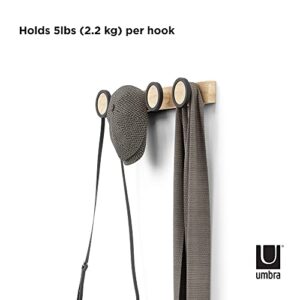 Umbra Hub Rail 4 Hook,Black/Natural