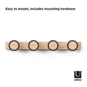 Umbra Hub Rail 4 Hook,Black/Natural