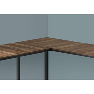 Monarch Specialties 7391 Computer Desk, Home Office, Corner, 58" L, L Shape, Work, Laptop, Metal, Laminate, Contemporary, Modern Desk-58, 58.25" L x 44" W x 30" H, Brown Reclaimed Wood-Look/Black