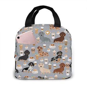 tumzfhq funny dachshund lunch bag for women insulated thermal tote lunch box for work college picnic beach park