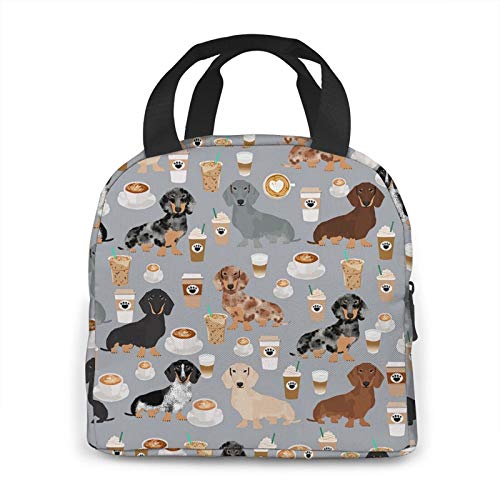 TumzfhQ Funny Dachshund Lunch Bag for Women Insulated Thermal Tote Lunch Box for Work College Picnic Beach Park