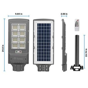 Taoesy 600W 2Packs Solar Lights Outdoor,15000LM LEDs Solar Powered Lights Outdoor Dusk to Dawn with Motion Sensor and Remote Control,IP65 Waterproof Solar Commercial Lights for Yard, Garden, Garage