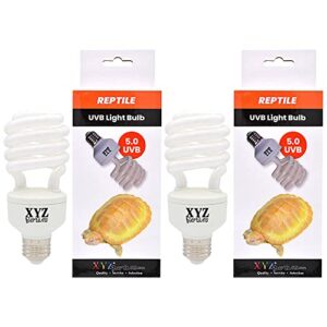 xyzreptiles 26 watt reptile uvb bulb 5.0 reptile light (2 pack bulbs)