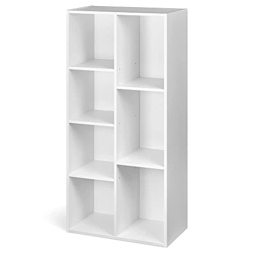 Amazon Basics 7-Cube Organizer Bookcase, White