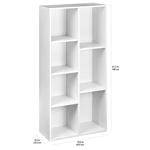 Amazon Basics 7-Cube Organizer Bookcase, White