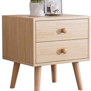 AYKDAS Bedside Table Bedroom Bedside Table, Bedside Table Bedside Table Solid Wood Double Drawer Cabinet for Bedroom Living Room Apartment, Full Assemble