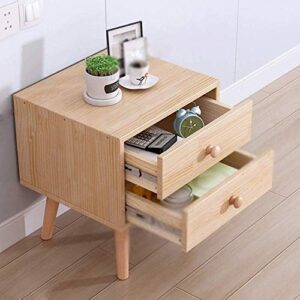 AYKDAS Bedside Table Bedroom Bedside Table, Bedside Table Bedside Table Solid Wood Double Drawer Cabinet for Bedroom Living Room Apartment, Full Assemble