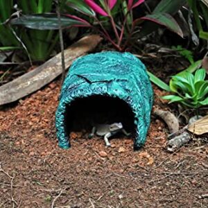 Stone Cave Shelter Hiding Turtle House - Hideout Caves for Reptile Aquarium Terrarium Decoration Ornament (8.3 x 6 inches)