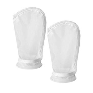 honritone 2 pack 300 micron 4" plastic ring, 9" short bag nylon mesh 4 inch filter socks bags for aquarium marine reef sump (300 micron 4" nylon filter sock)