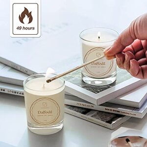 Triple Happiness Pure Soy Scented Candles, Home Fragrance Natural Soy Wax, Long Lasting & Stress Relief, Room Decor ,Candles for Home,, 7.7oz (Daffodil)