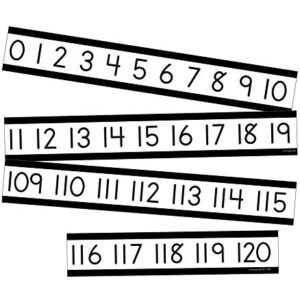 Schoolgirl Style Simply Boho Number Line Mini Bulletin Board—Number Line, Counting, Addition, Subtraction Math Skills Practice, Classroom or Homeschool Learning (16 pc)