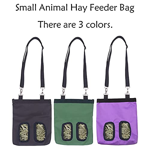 Rabbit Hay Feeder Bag, Guinea Pig Hay Feeder Storage, Rabbit Hay Bag, Guinea Pig Hay Feeder,11in X9.4in Small Animal Feeder Bag (Black)