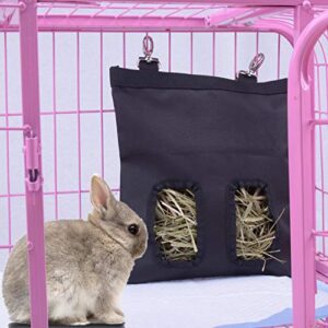 Rabbit Hay Feeder Bag, Guinea Pig Hay Feeder Storage, Rabbit Hay Bag, Guinea Pig Hay Feeder,11in X9.4in Small Animal Feeder Bag (Black)