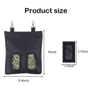 Rabbit Hay Feeder Bag, Guinea Pig Hay Feeder Storage, Rabbit Hay Bag, Guinea Pig Hay Feeder,11in X9.4in Small Animal Feeder Bag (Black)