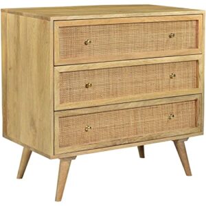 Cambridge Parkview 3-Drawer Mango Wood Chest in Natural, 33.5"W x 18"D x 31.5"H, 988010-NAT