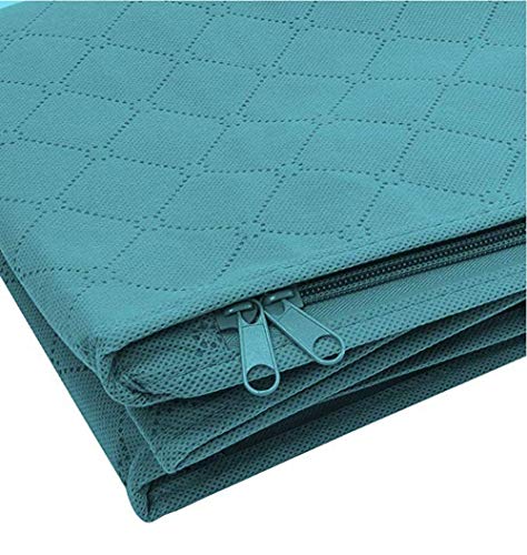 MMLL 3-Pack Fabric Clothes Storage Boxes, Bedding Large Storage Bags, Underbed Clothing Storage Box, Zipper Foldable Drawer Organizer, Used for Clothes, Blankets, Closets,19" L X 14" W X 8" H (Blue)