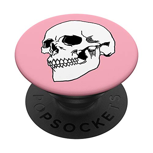 Spooky Cute Skull Punk Pastel Goth Skeleton Aesthetic Pink PopSockets PopGrip: Swappable Grip for Phones & Tablets