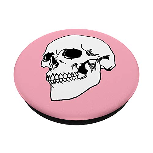 Spooky Cute Skull Punk Pastel Goth Skeleton Aesthetic Pink PopSockets PopGrip: Swappable Grip for Phones & Tablets