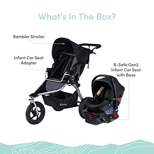 BOB Gear Rambler Travel System with B-Safe Gen2 Infant Car Seat Black