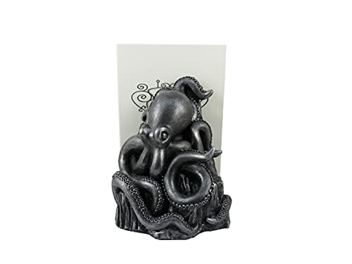 World of Wonders Octopus Bookend | Ocean Decor Decorative Bookends | Kraken Bookend | Pewter Book Shelf Holder | Beach House Decor | Ocean Theme Under The Sea Marine Life Nautical - 7"