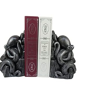 World of Wonders Octopus Bookend | Ocean Decor Decorative Bookends | Kraken Bookend | Pewter Book Shelf Holder | Beach House Decor | Ocean Theme Under The Sea Marine Life Nautical - 7"