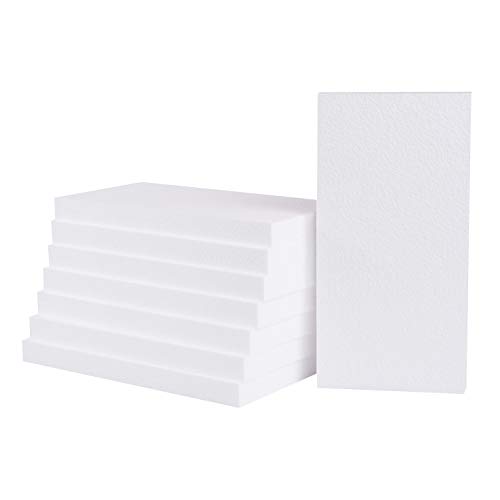 Silverlake Craft Foam Block - 8 Pack of 6x12x1 EPS Polystyrene Blocks for Crafting, Modeling, Art Projects and Floral Arrangements - Sculpting Sheets for DIY School & Home Art (8 Pack)