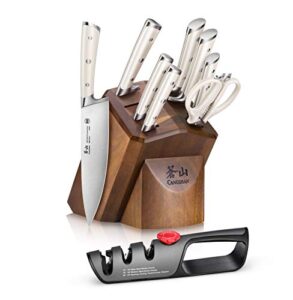 cangshan h1 series 1026153 german steel forged 10-piece knife block set