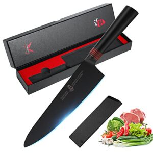 tuo japanese chef knife professional chefs knife 8 inch, aus-8 steel kitchen knife for home restaurant, ergonomic pakkawood handle with sheath and gift box