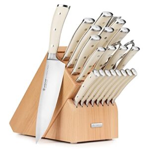 wusthof classic ikon creme 23 piece knife block set