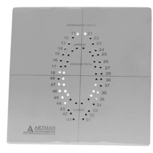 Rubber Dam Template for Hole Punching Dental Dams Punch Endodontics ARTMAN Brand