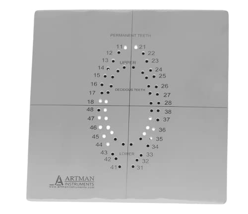 Rubber Dam Template for Hole Punching Dental Dams Punch Endodontics ARTMAN Brand