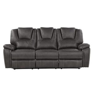 Steve Silver Katrine Charcoal PU Manual Sofas, 83.5 x 36 x 39