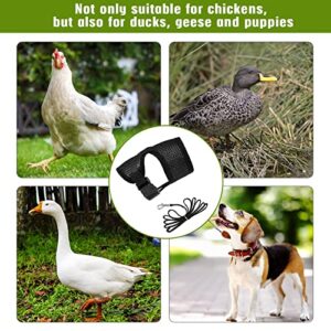 4 Pcs Adjustable Chicken Harness with Leash- 4 Styles Comfortable Hen Vest Breathable Mesh Chicken Training Harness and Leash for 2.5-3.6 Lb Duck Goose Hen Small Pets