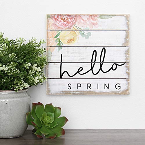 Simply Said, INC Perfect Pallets Petites - Hello Spring, 8x8 in Wood Sign PET18538