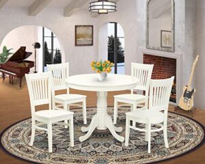 east west furniture anva5-lwh-w dining sets, regular