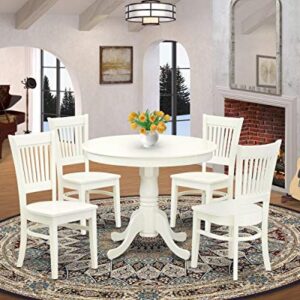 East West Furniture ANVA5-LWH-W Dining Sets, Regular