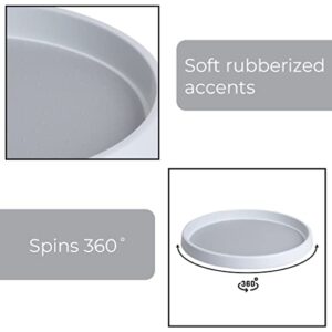 Smart Design Lazy Susan Turntable - 12 Inch, 2-Pack - Non-Slip Lining and Feet - BPA Free - Cupboard, Fridge, Jars, Spices, Cabinet, Countertop, Pantry, Storage, Kitchen Organizer - White with Gray