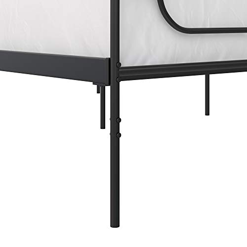 Mr. Kate Primrose Metal Bed with Secured Slats, Headboard and Footboard, Queen Size Frame, Black