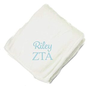 Go Greek Chic Customized Zeta Tau Alpha Embroidered Throw Blanket