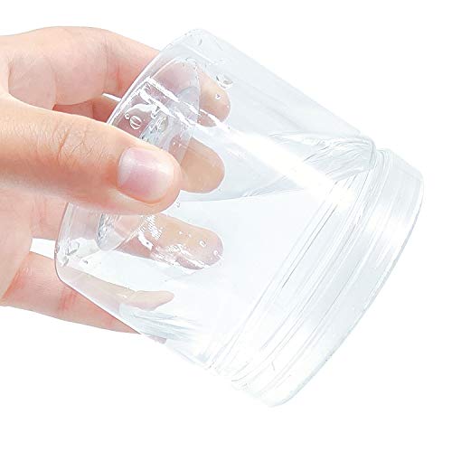 Rocutus 12oz Clear Plastic Storage Jars Containers,8 Pack Refillable Wide-Mouth Plastic Slime Storage Containers for Beauty Products,Kitchen & Household Storage - BPA Free (12 OZ)