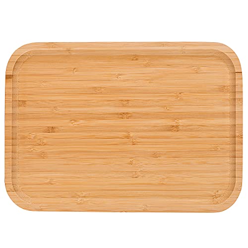 2-Pack 12 X 8 Inches Bamboo Trays ,Serving Tray Bamboo Breakfast Dinner Food Trays Coffee Tea Serving Tray Fruit platters for Home Hotel Restaurant