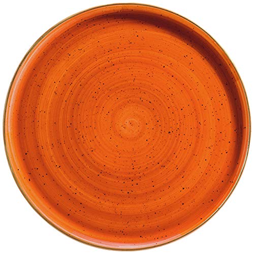 Turgla Home Sienna Pure Flat Platter Round 12.50x12.50x1.00IN Plate for Main Dish, Entree, Steak, Pasta, Dining, Dinnerware, Tableware, Chip Resistant, Microwave Safe